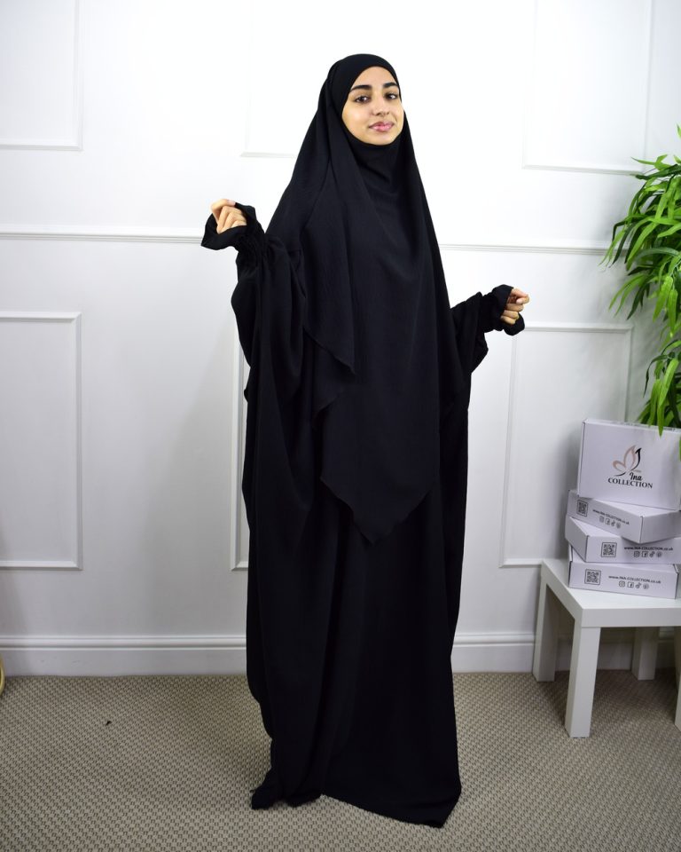 ABAYA & KHIMAR 2 Layer SET Black - Ina Collection