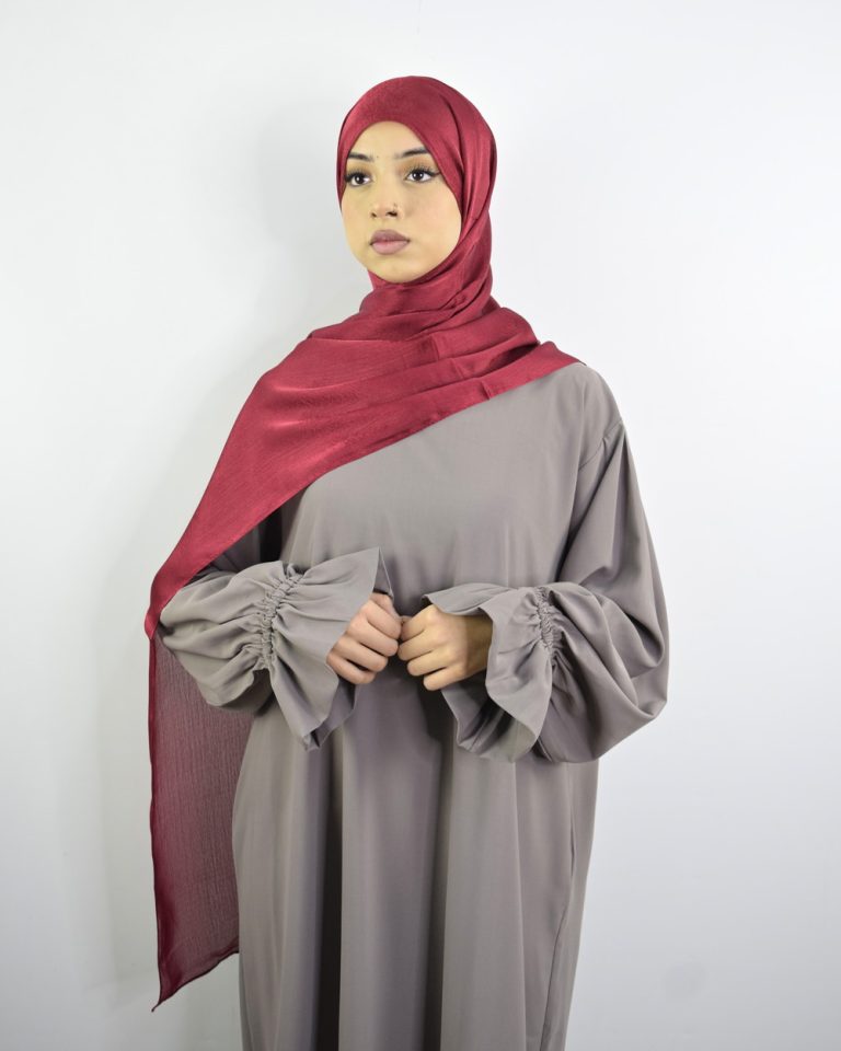 Satin Hijab Dark Red - Ina Collection