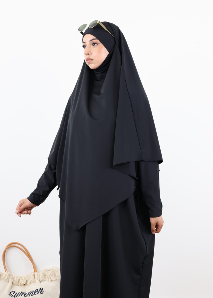 Swimming Khimar Black - Ina Collection