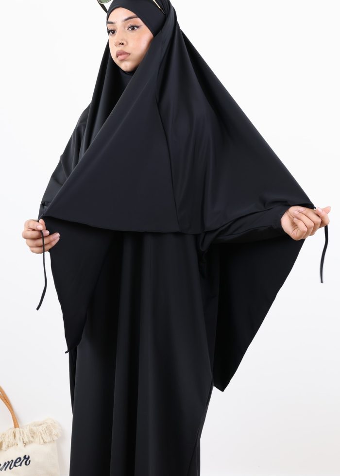 Swimming Khimar Black - Ina Collection